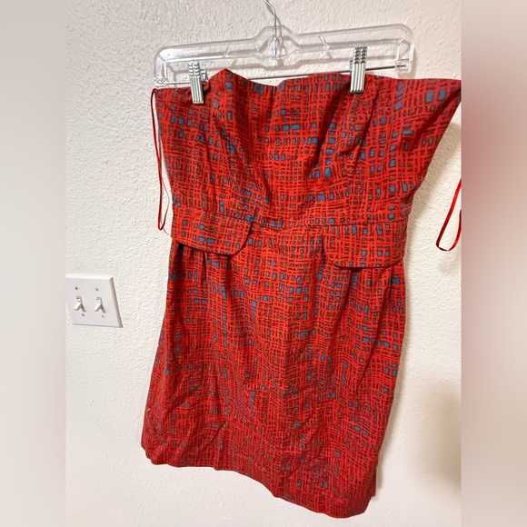 Tabitha | Dresses | Tabitha Strapless Dress In Vibrant Red And Blue ...